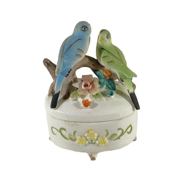 Unique Vintage | Accents | Vintage Porcelain Parrotsparakeetslovebirds ...